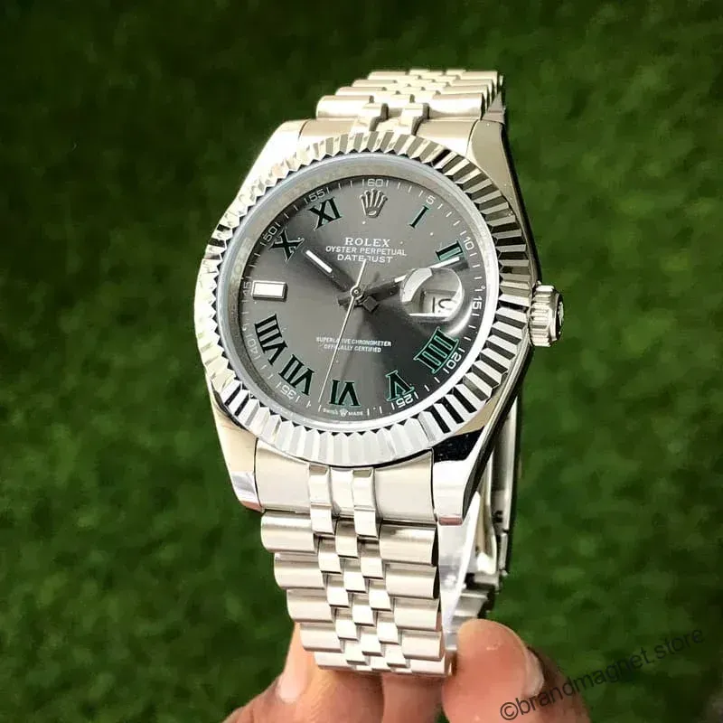 Roman grey dial steel watch – Brand Magnet